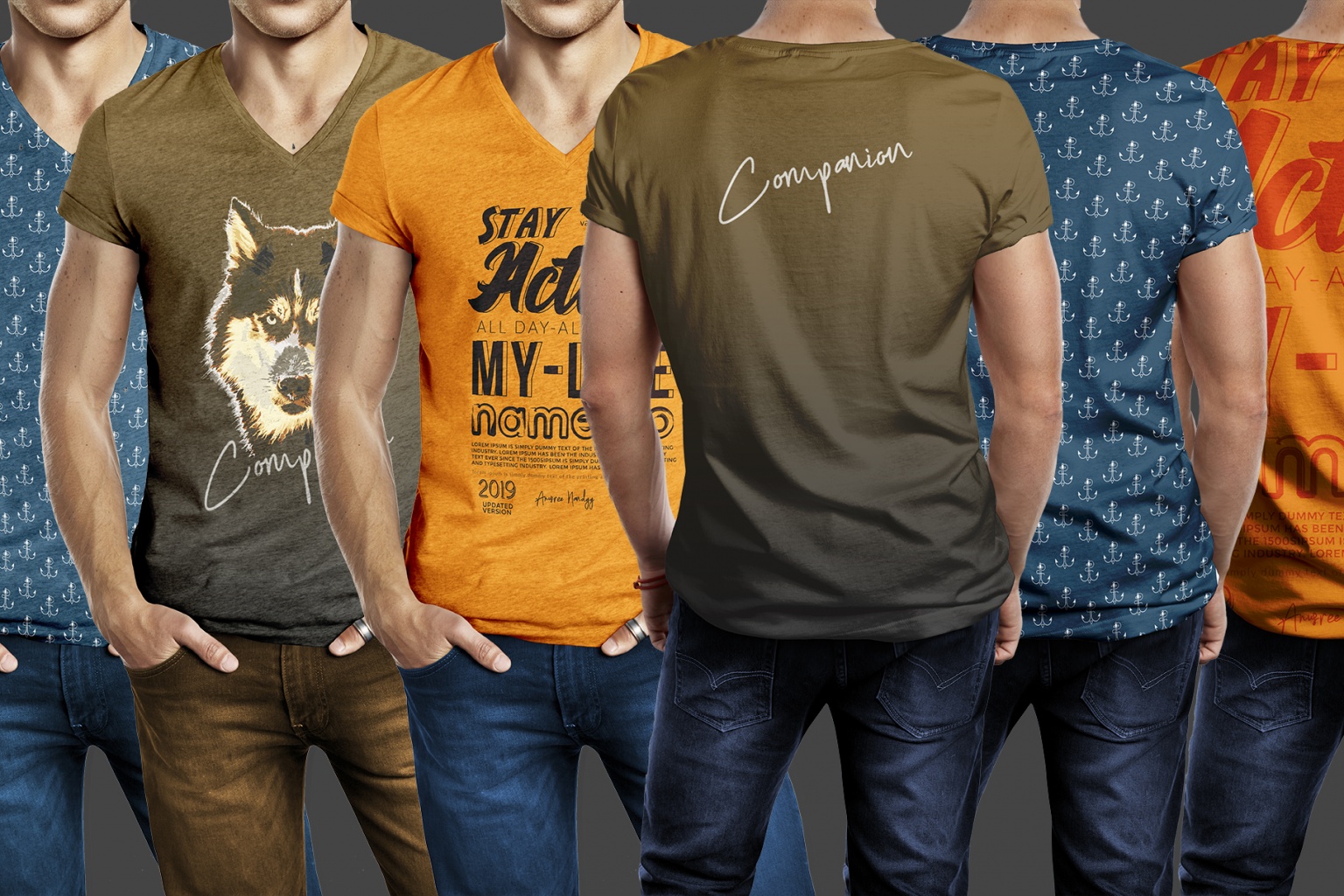Muscular Men High Resolution T Shirt Mockup - Designertale