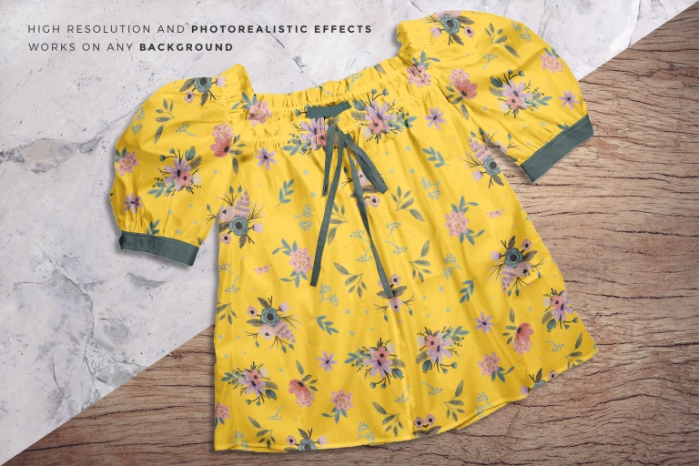 Female Puff Shoulder Blouse Mockup | Designertale