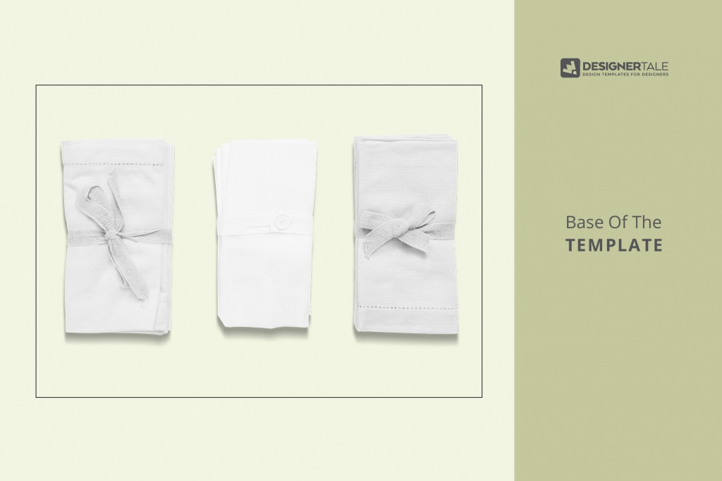 Top View Rolled Linen Dinner Napkin Mockup | Designertale