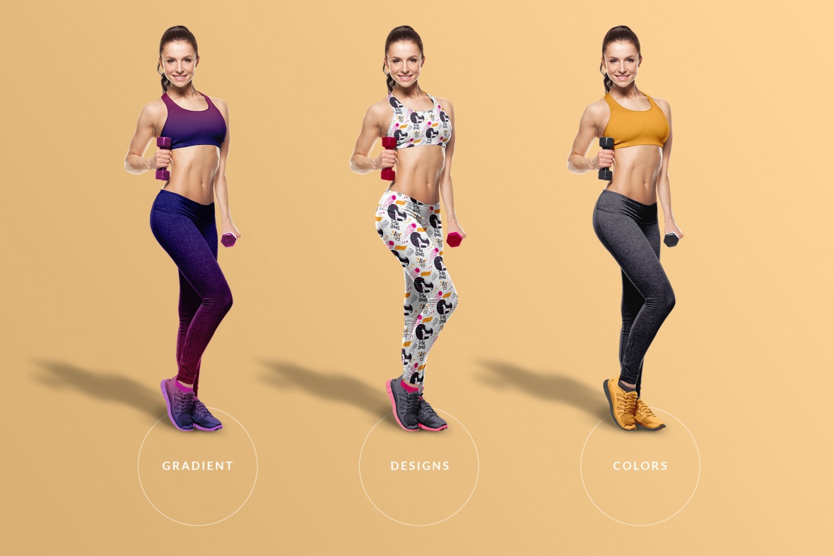 Female Fitness Outfit Mockup | Designertale