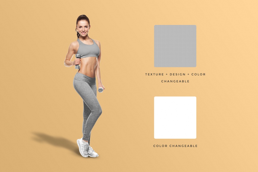 Female Fitness Outfit Mockup | Designertale