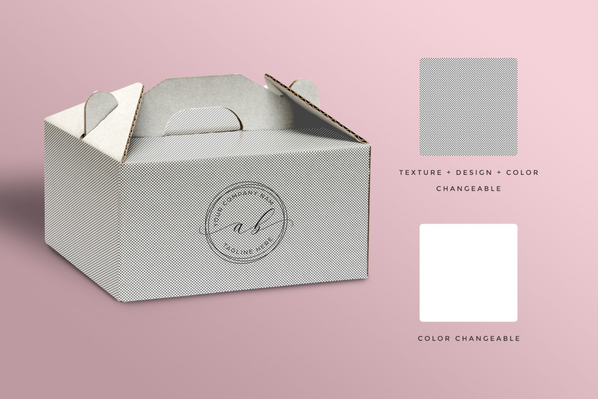 Cake Box Packaging Mockup - Designertale