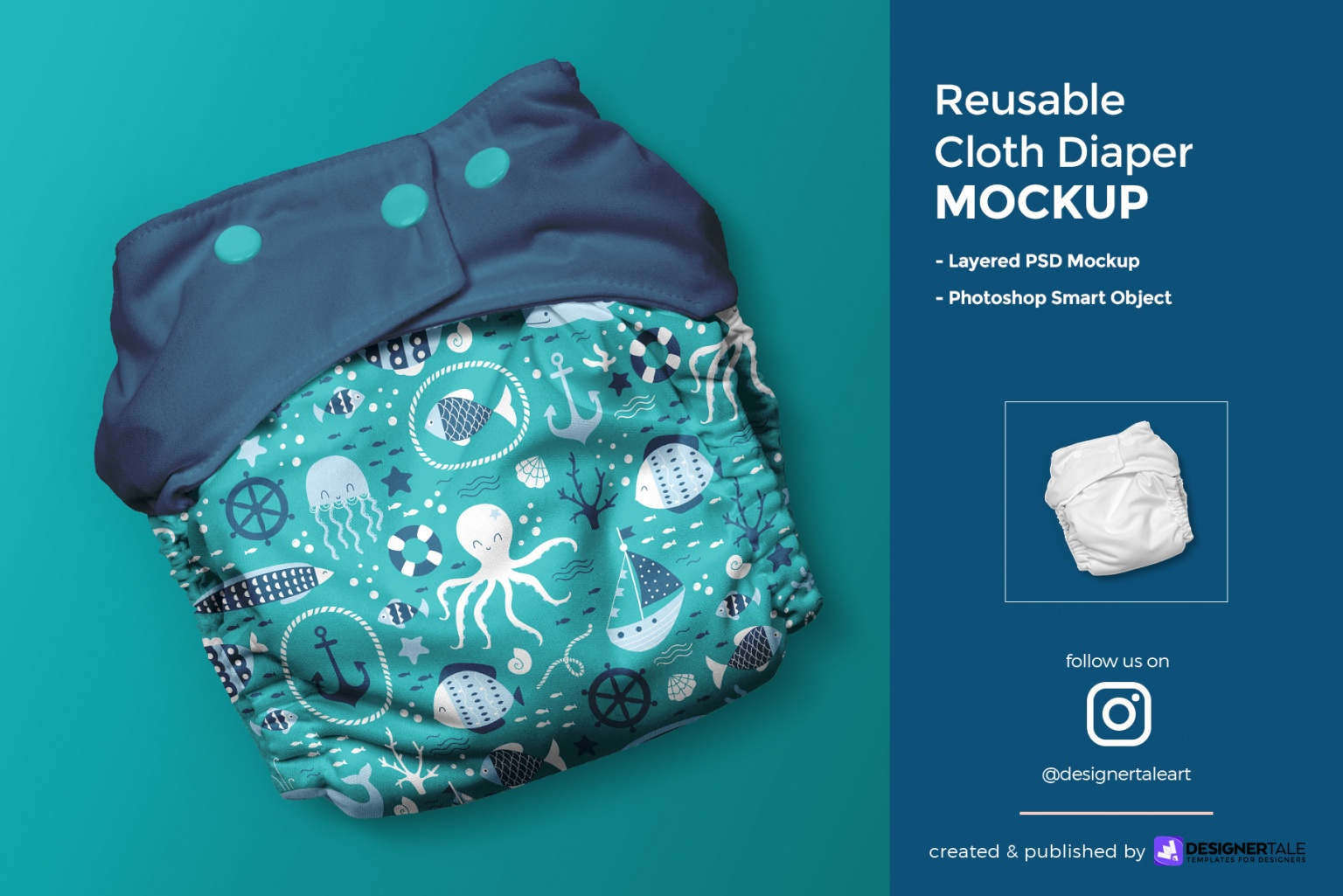 Reusable Cloth Diaper Mockup - Designertale