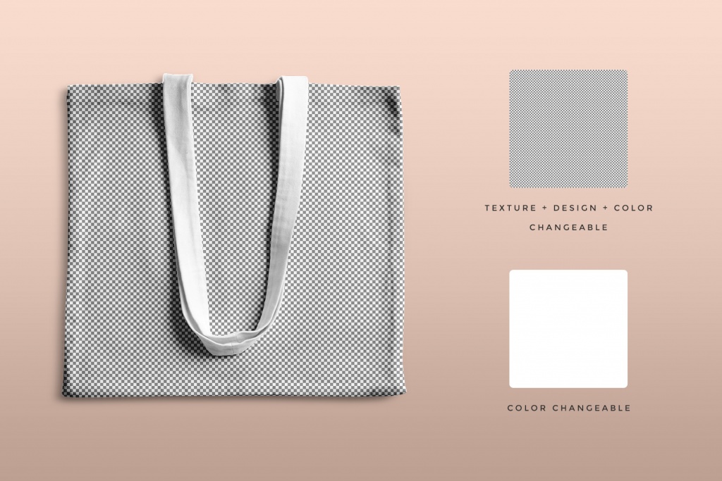 Top-view Reusable Cotton Tote Bag Mockup | Designertale