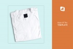Top View Folded Round Neck Tshirt Mockup | Designertale
