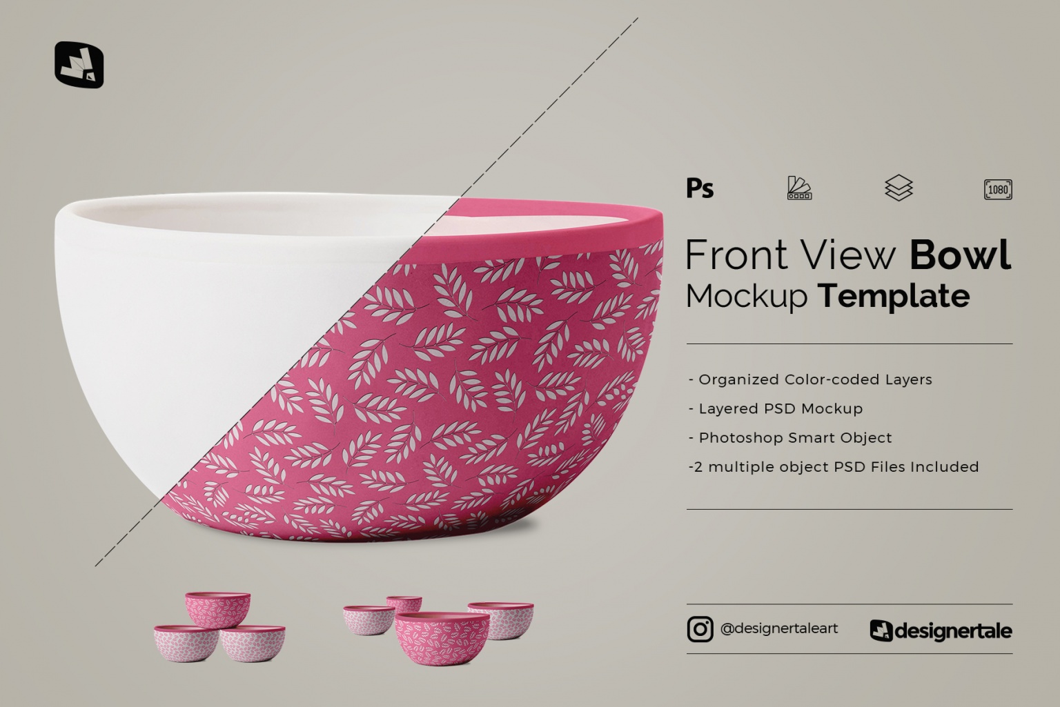 Front View Bowl Mockup Vol.1 - Designertale