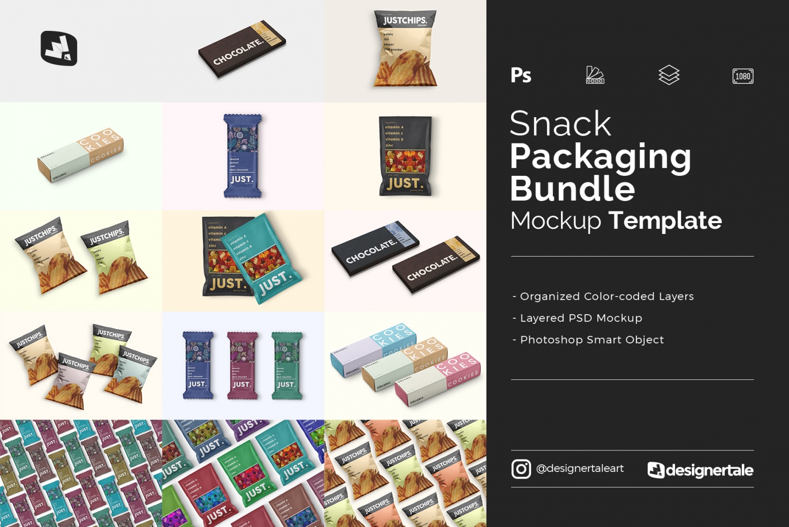 Snack Packaging Mockup Bundle - Designertale