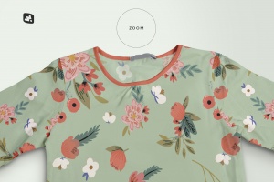 Top-view Girl's Full Sleeve Top Mockup | Designertale
