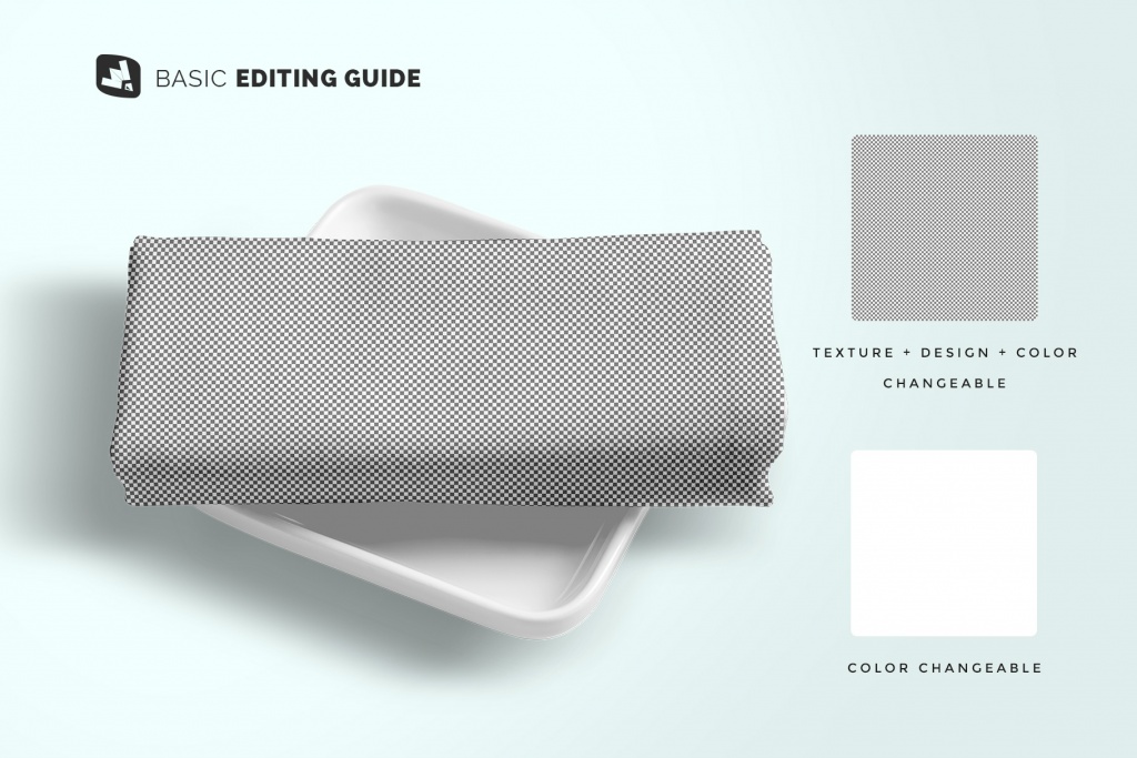 Top View Dinner Cloth With Dish Mockup - Designertale