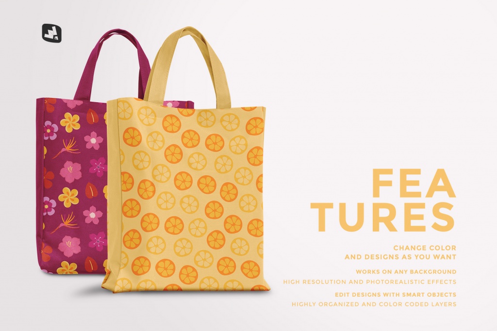 Front View Canvas Bag Mockup | Designertale
