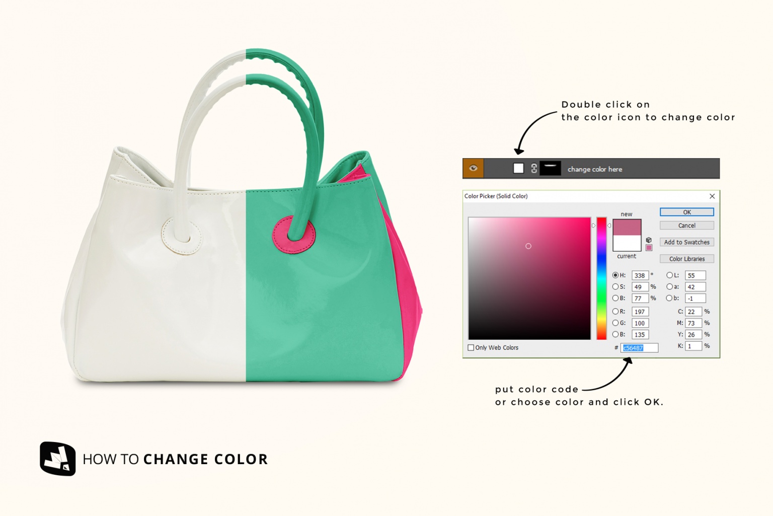 Female Handbag Mockup - Designertale