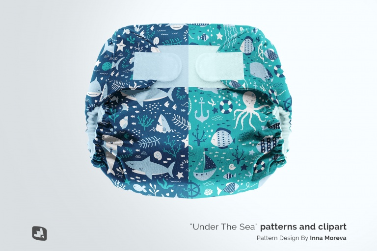 Reusable Velcro Cloth Diaper Mockup - Designertale