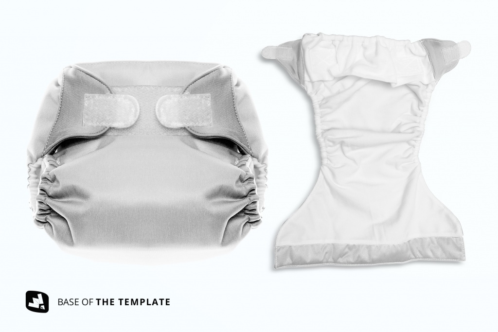 Reusable Velcro Cloth Diaper Mockup - Designertale