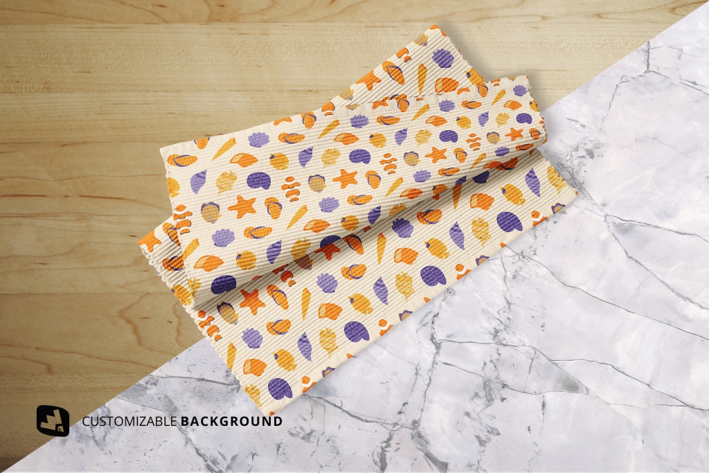 Top View Cloth Table Mat Set Mockup | Designertale