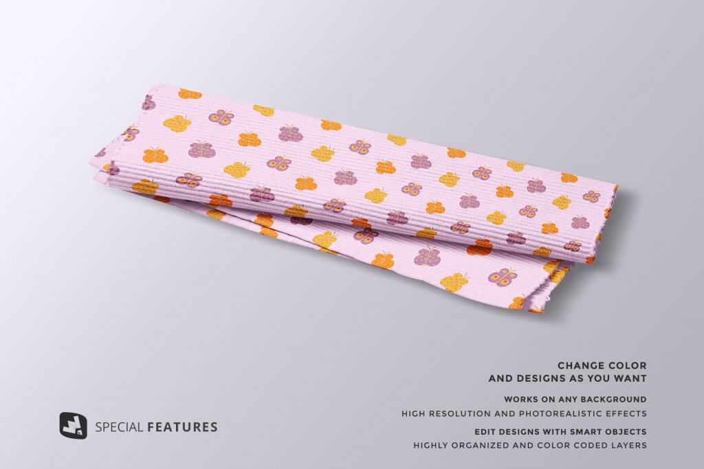 Top View Cloth Table Mat Set Mockup | Designertale