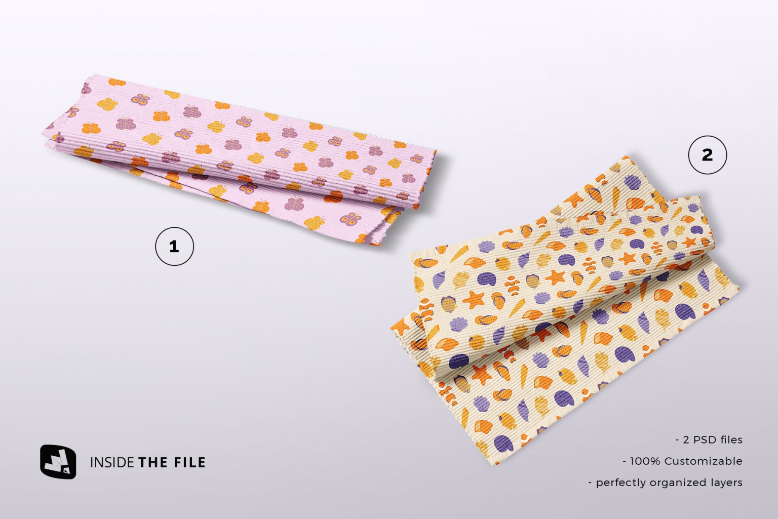 Top View Cloth Table Mat Set Mockup | Designertale