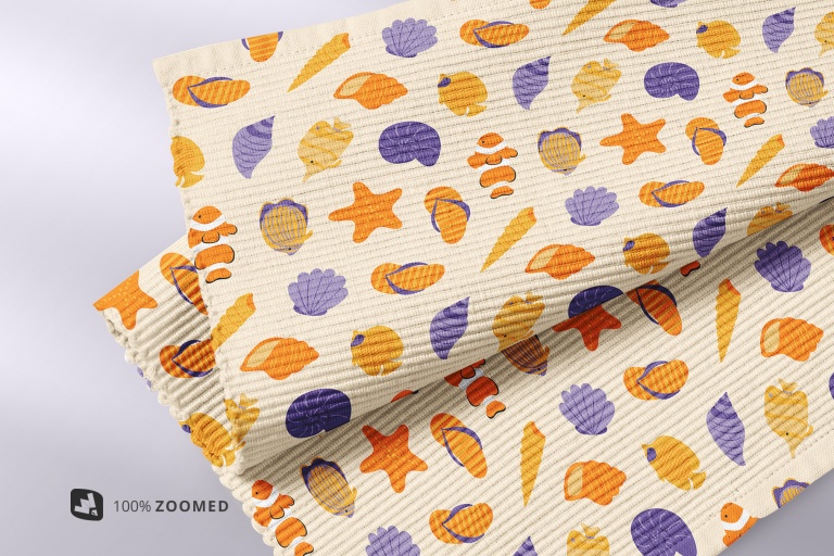 Top View Cloth Table Mat Set Mockup | Designertale