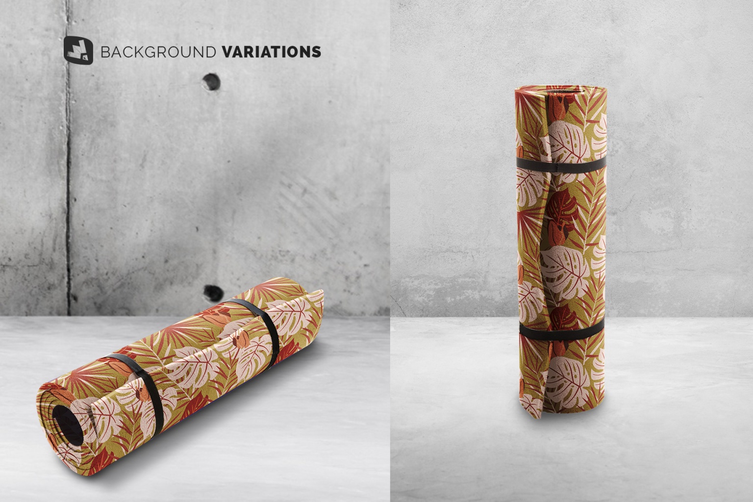 Rolled Up Yoga Mat Set Mockup - Designertale