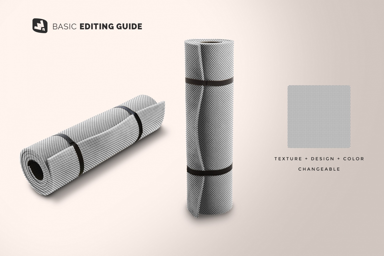 Rolled Up Yoga Mat Set Mockup - Designertale