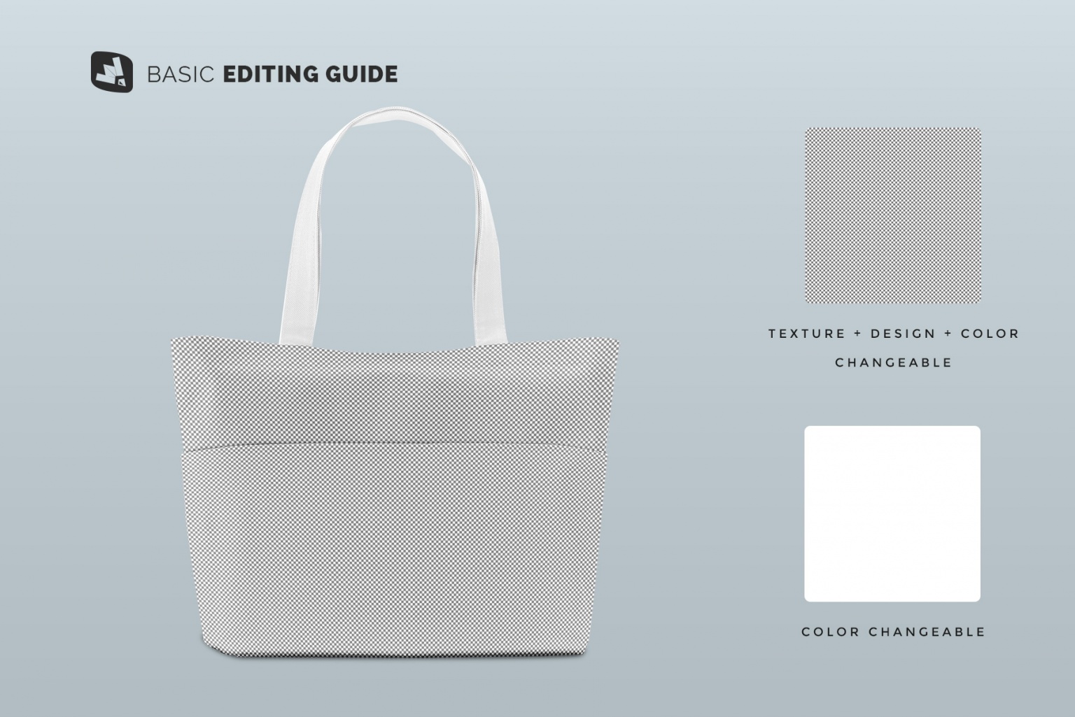 Front View Fabric Shopping Bag Mockup | Designertale