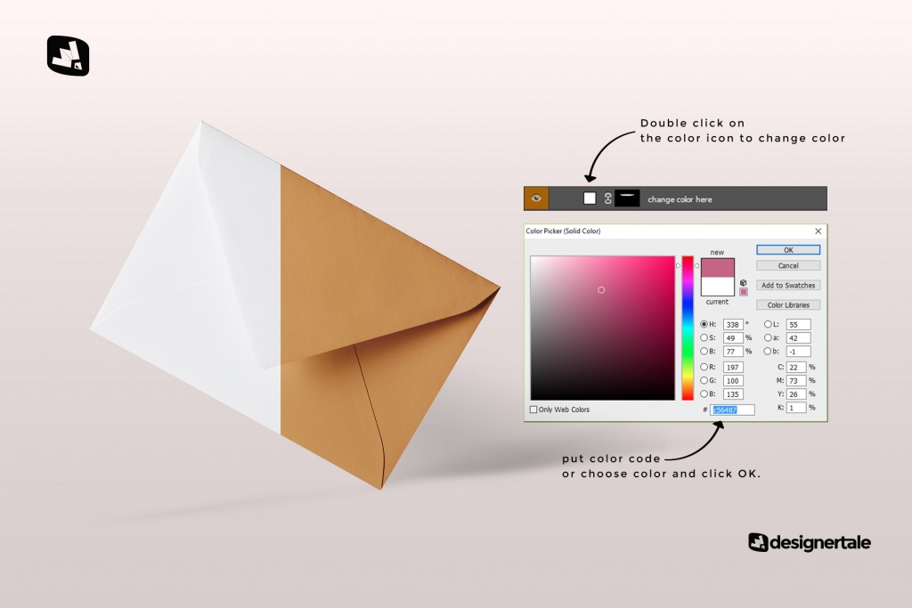 Rectangular Letter Envelope Mockup - Designertale