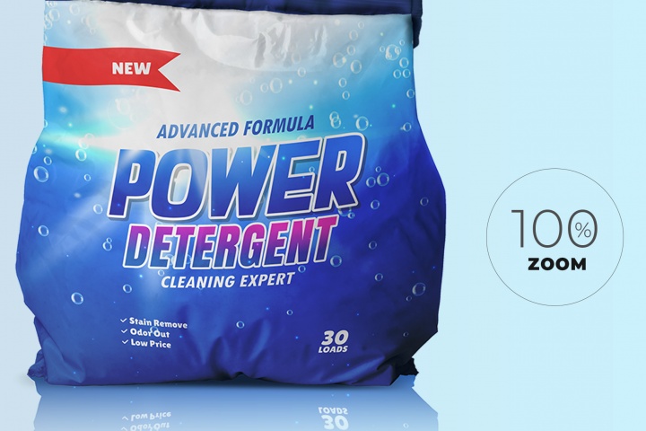 Washing Powder Bag Packaging Mockup - Designertale