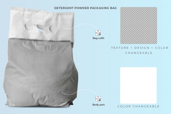 Washing Powder Bag Packaging Mockup - Designertale