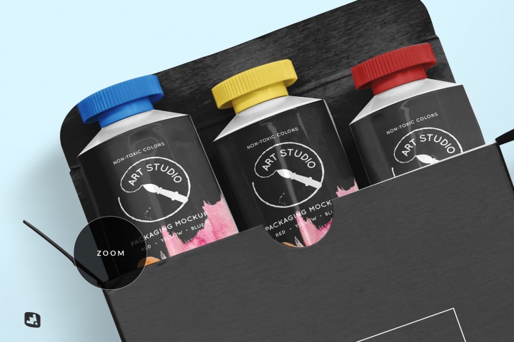 Acrylic Paint Tube Packaging Mockup - Designertale