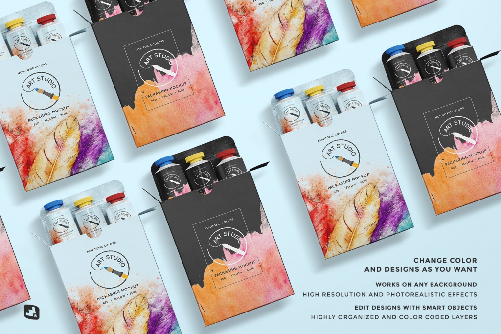 Acrylic Paint Tube Packaging Mockup - Designertale