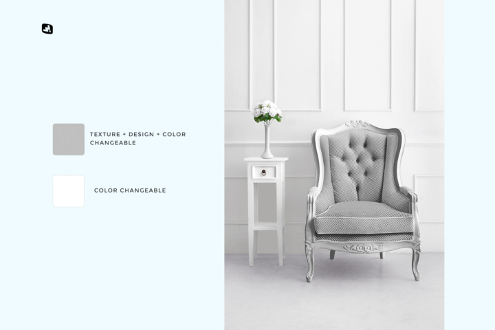 Luxurious Vintage Armchair Mockup - Designertale
