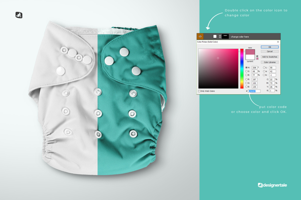 Reusable Cotton Diaper Mockup | Designertale