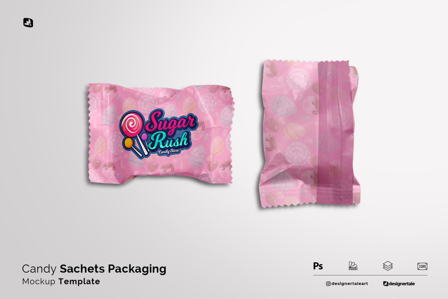 Candy Sachets Packaging Mockup - Designertale