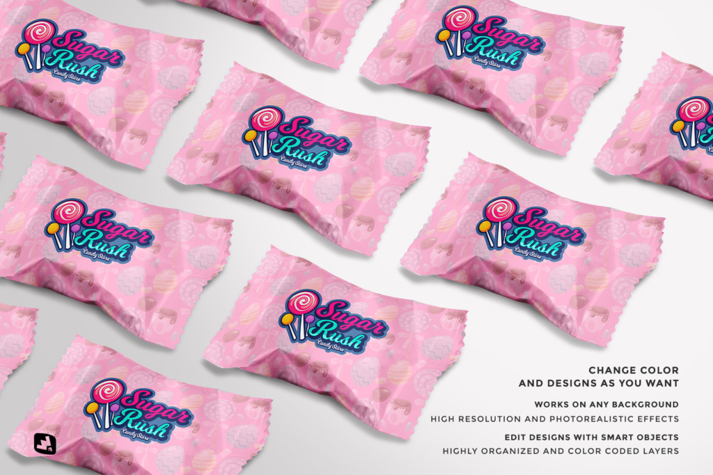 Candy Sachets Packaging Mockup - Designertale