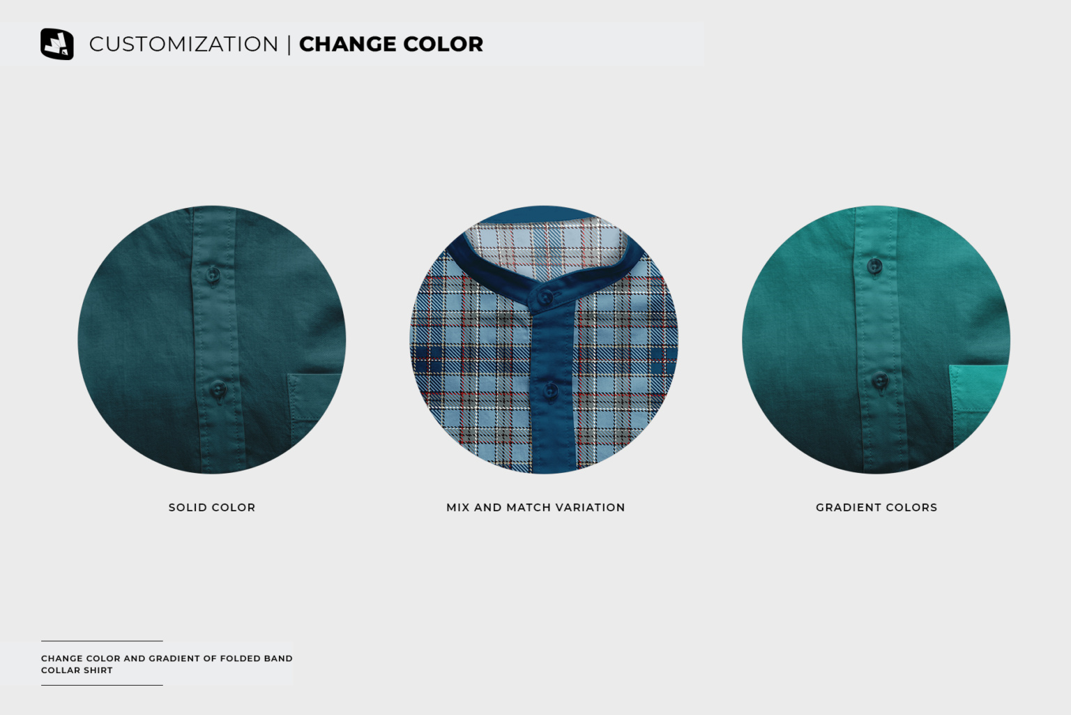 Folded Band Collar Shirt Mockup - Designertale