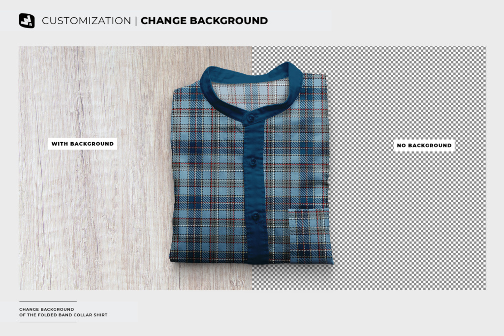 Folded Band Collar Shirt Mockup - Designertale