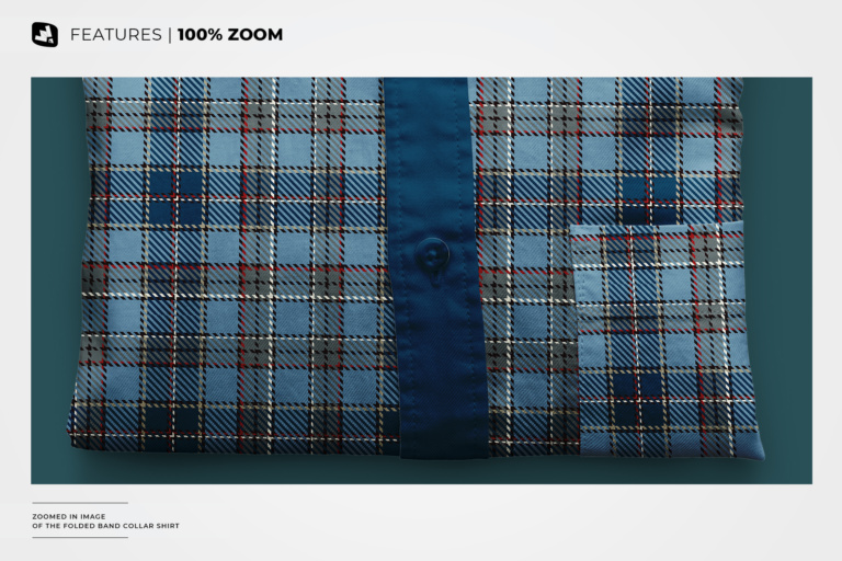 Folded Band Collar Shirt Mockup - Designertale
