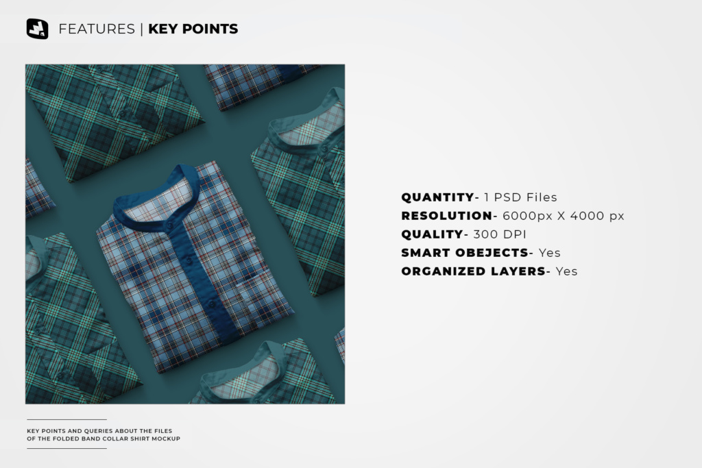 Folded Band Collar Shirt Mockup - Designertale