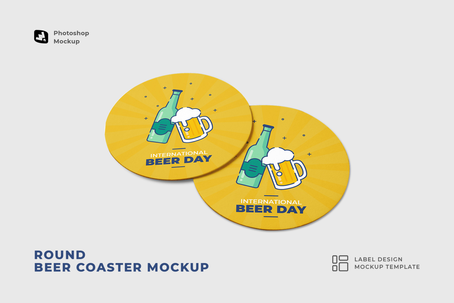 Round Beer Coaster Mockup - Designertale