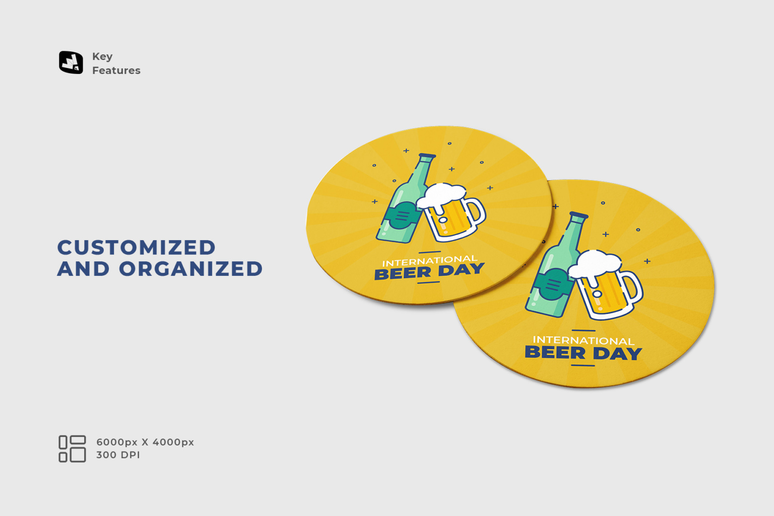 Round Beer Coaster Mockup - Designertale