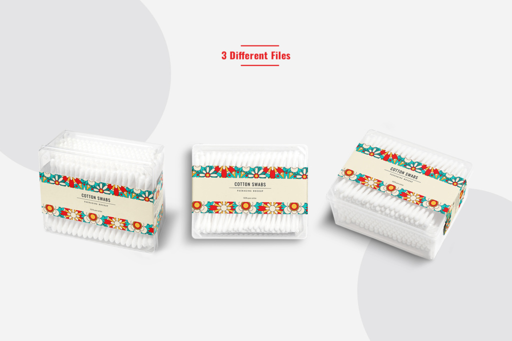 Cotton Swabs Pack Branding Mockup - Designertale