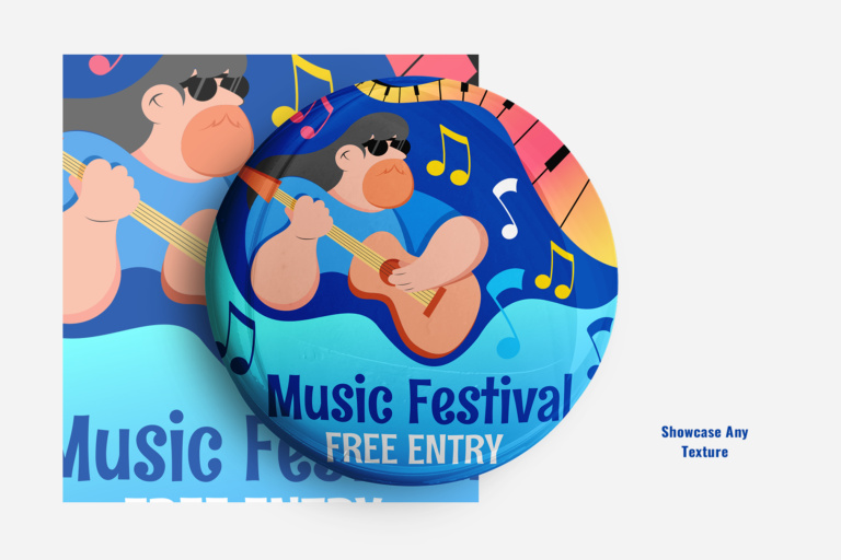 Glossy Round Pin Badge Set Mockup - Designertale