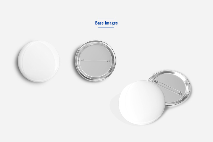 Glossy Round Pin Badge Set Mockup - Designertale