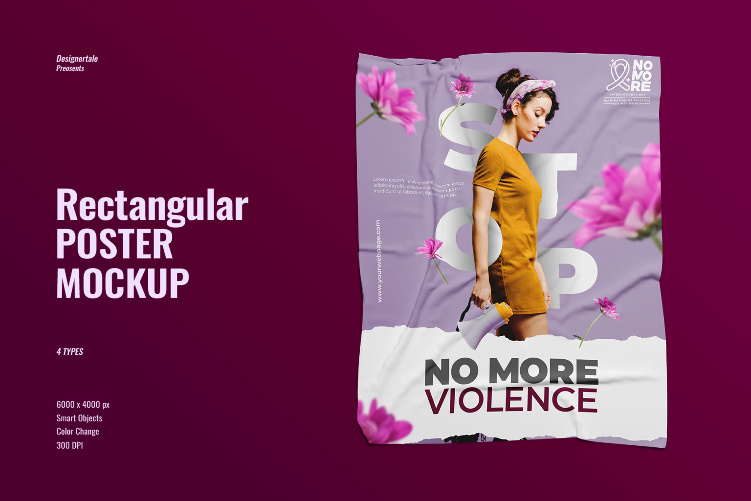 Flat Lay Rectangular Poster Mockup - Designertale