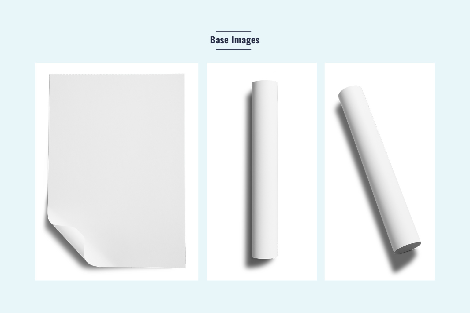 Top View Paper Poster Set Mockup - Designertale