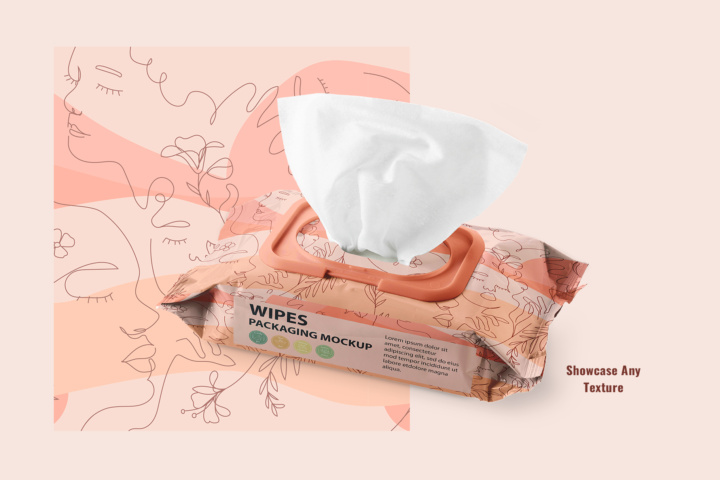 Disposable Wet Wipes Branding Mockup - Designertale